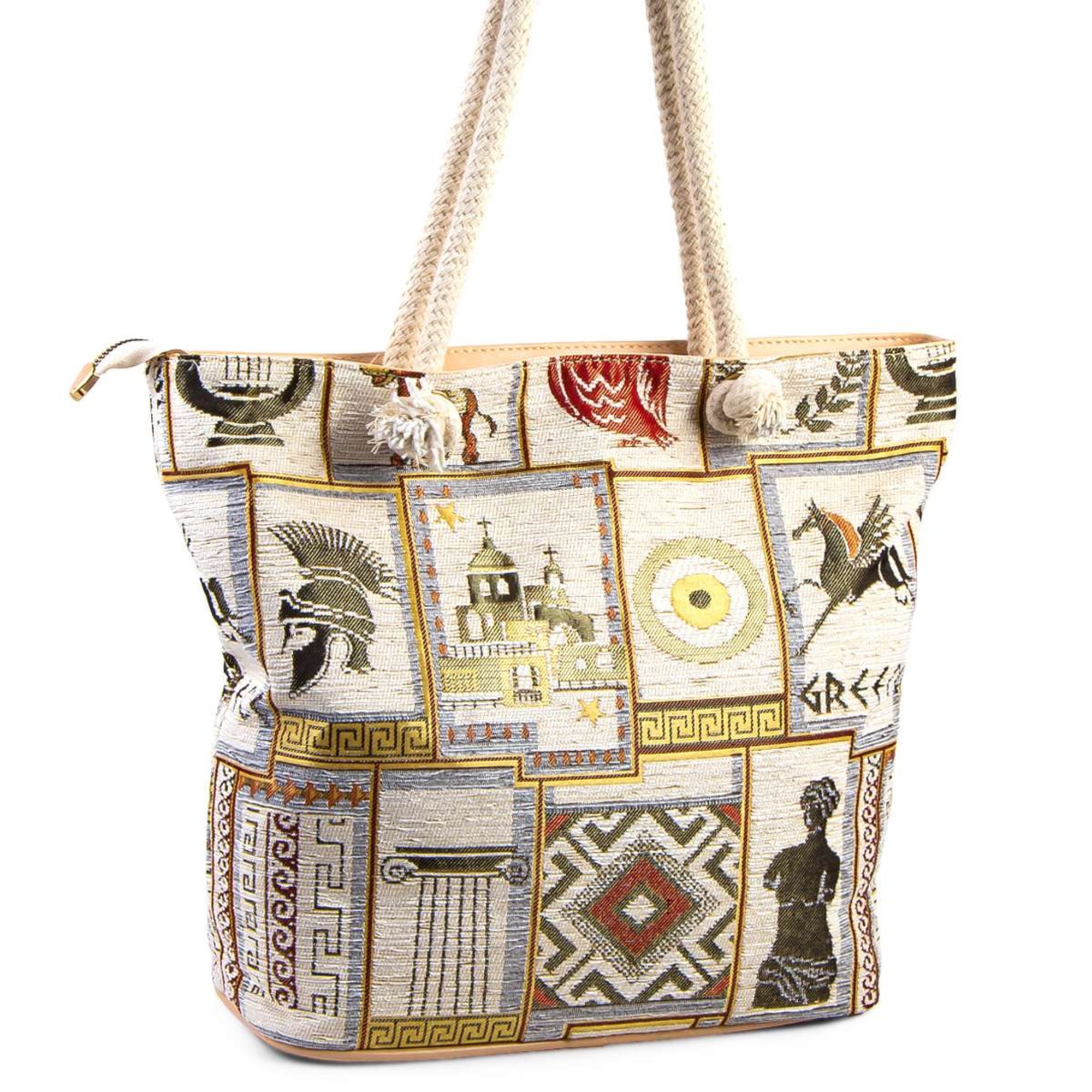 Crete Trading Inc Greek Style Vintage Shoulder Bag Cream - Walmart.com