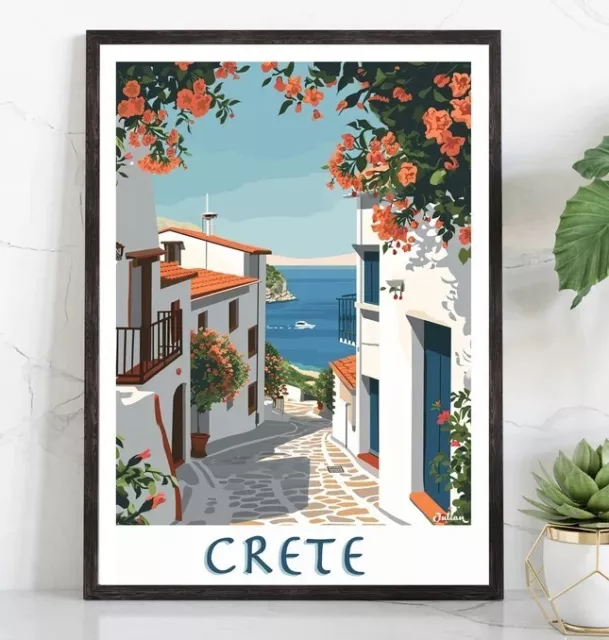 Crete, Travel Poster, Modern Wall Art NO FRAMED POSTER Home Decor ...