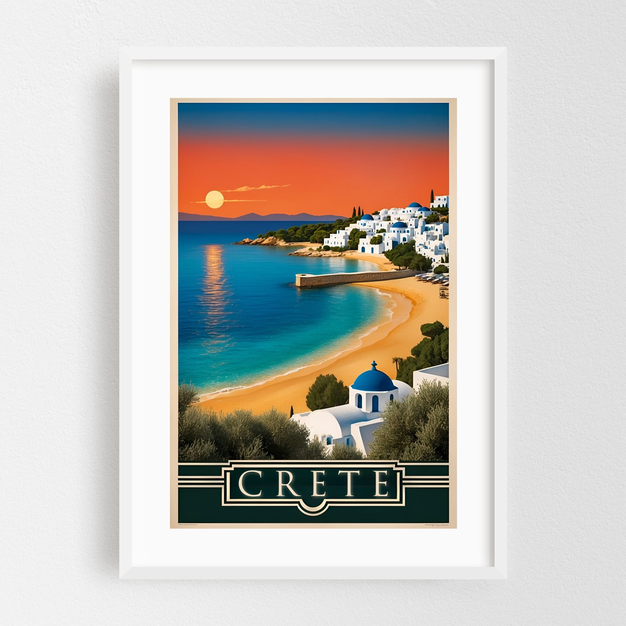 Crete Travel Poster: Vintage Greek Island Artwork - Greece Illustration ...