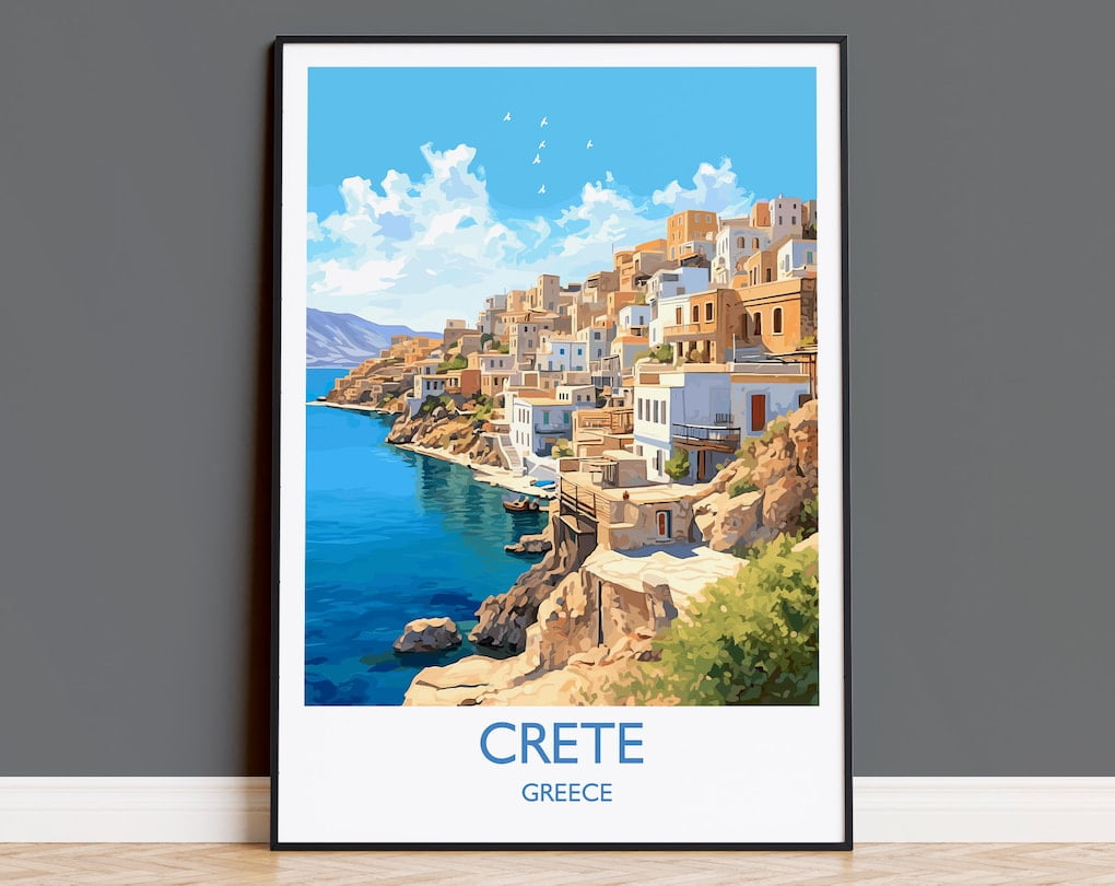 Crete Travel Print, Travel Poster Of Crete, Greece Gift, Greek Islands ...