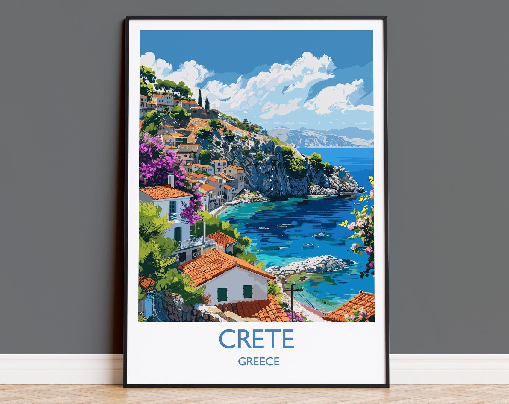 Crete Travel Print, Travel Poster of Crete, Greece Gift, Greek Islands ...