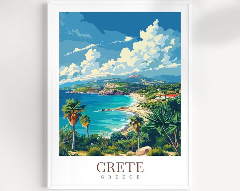 Crete Travel Travel Print Wall Art Greece Wall Hanging Home Decoration ...