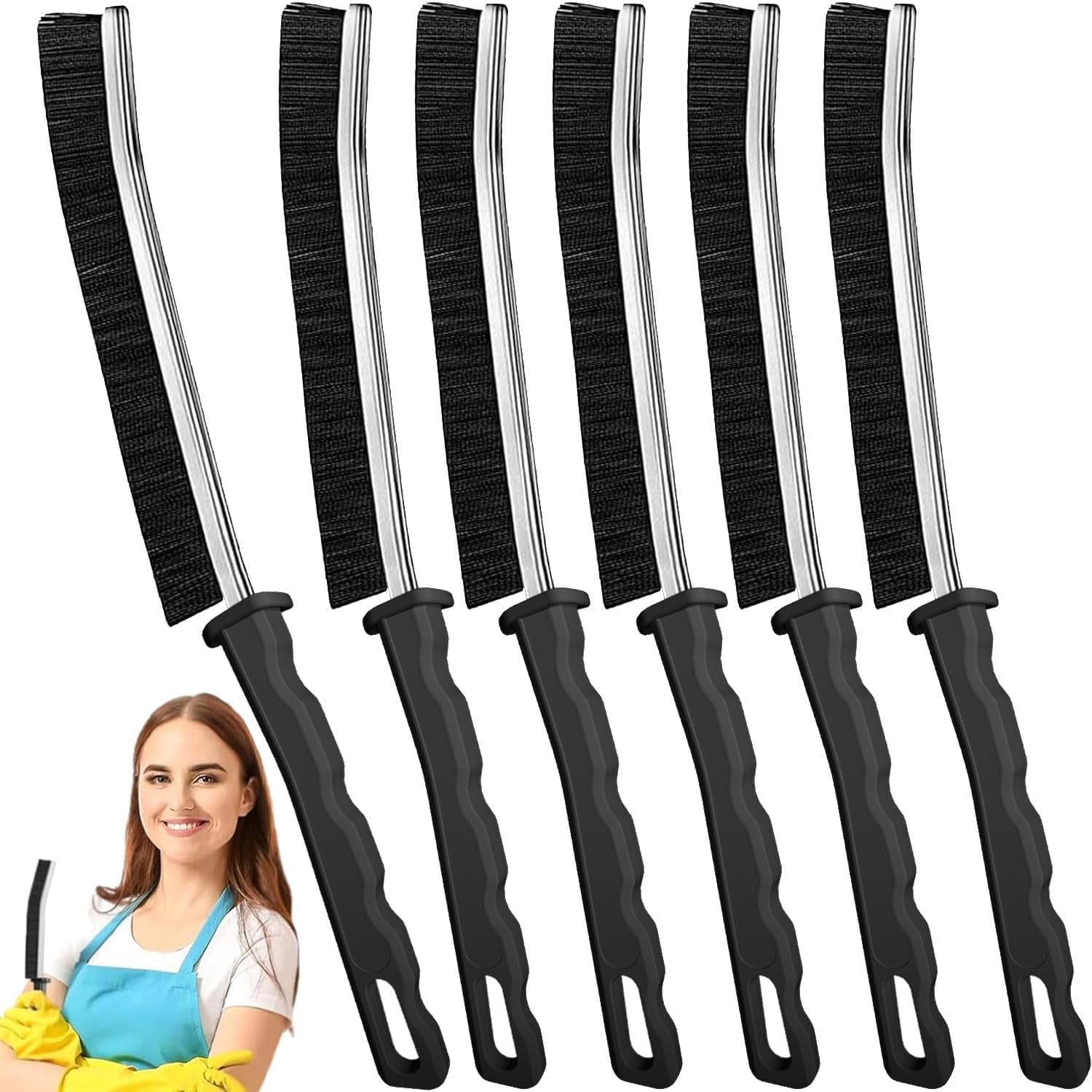 Crevice Cleaning Brush Multi-Purpose Hard Bristle Brushes for Deep ...