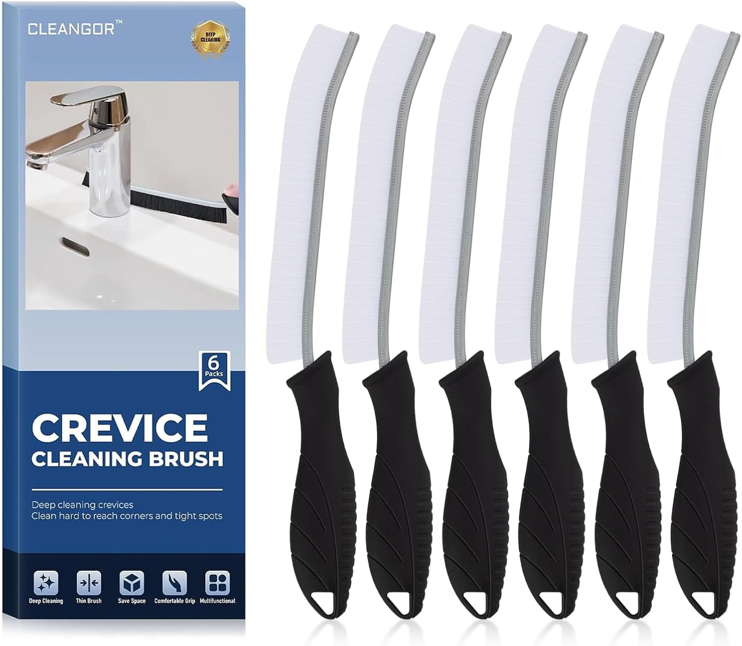 Crevice Cleaning Brushes, Cleaner Scrub Brush Tool for Hard to Reach ...