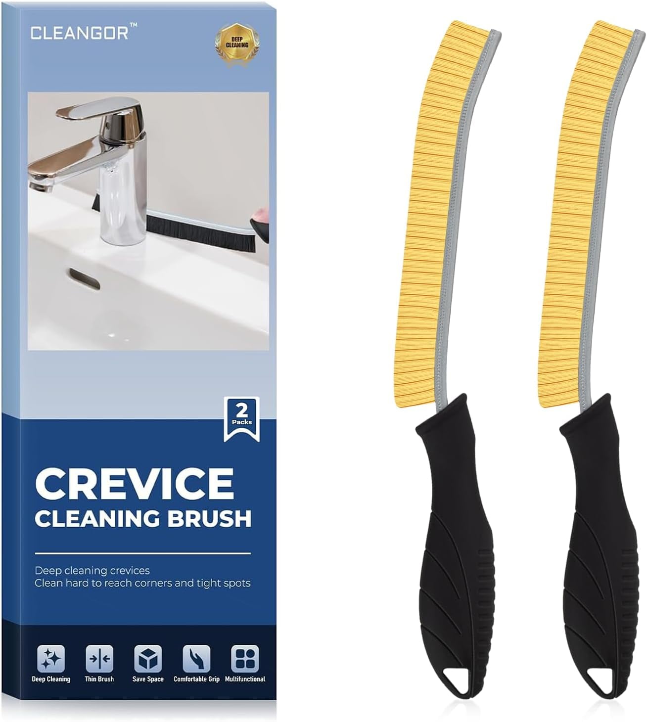 Crevice Cleaning Brushes, Cleaner Scrub Brush Tool for Hard to Reach ...
