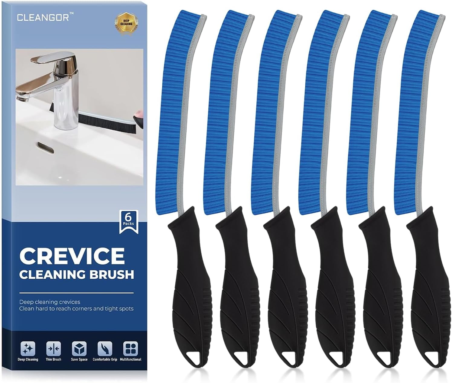 Crevice Cleaning Brushes, Cleaner Scrub Brush Tool for Hard to Reach ...
