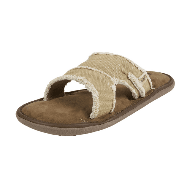 Crevo Baja II Men's Slide Sandals Memory Foam Frayed Hemp Design ...