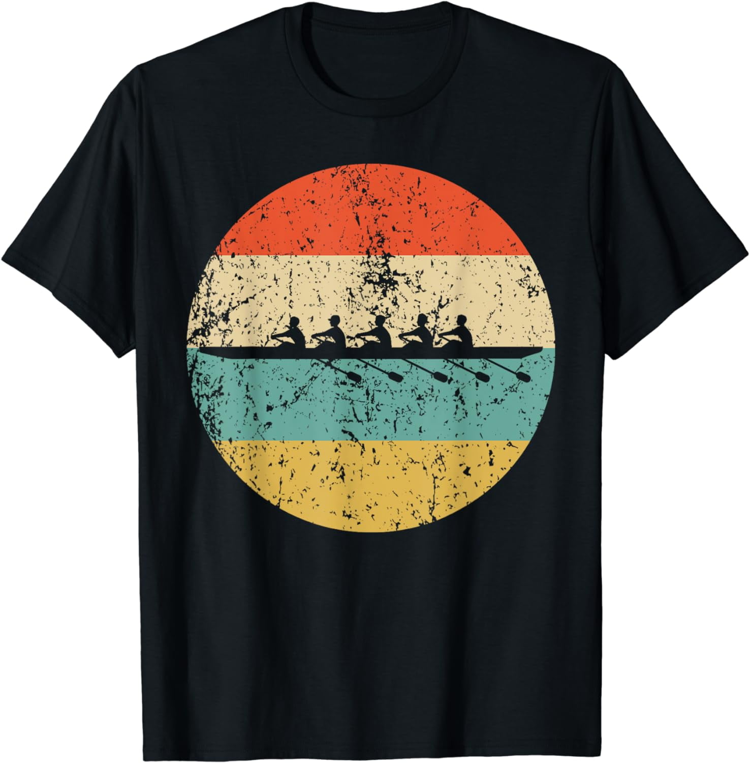 Crew Boat Rowing Silhouette Retro Sports T-Shirt - Walmart.com