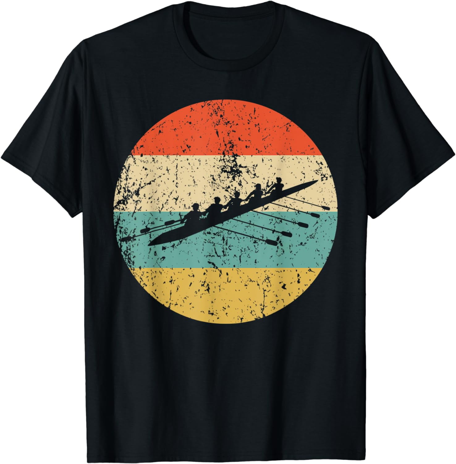 Crew Boat Rowing Silhouette Retro Sports T-Shirt - Walmart.com