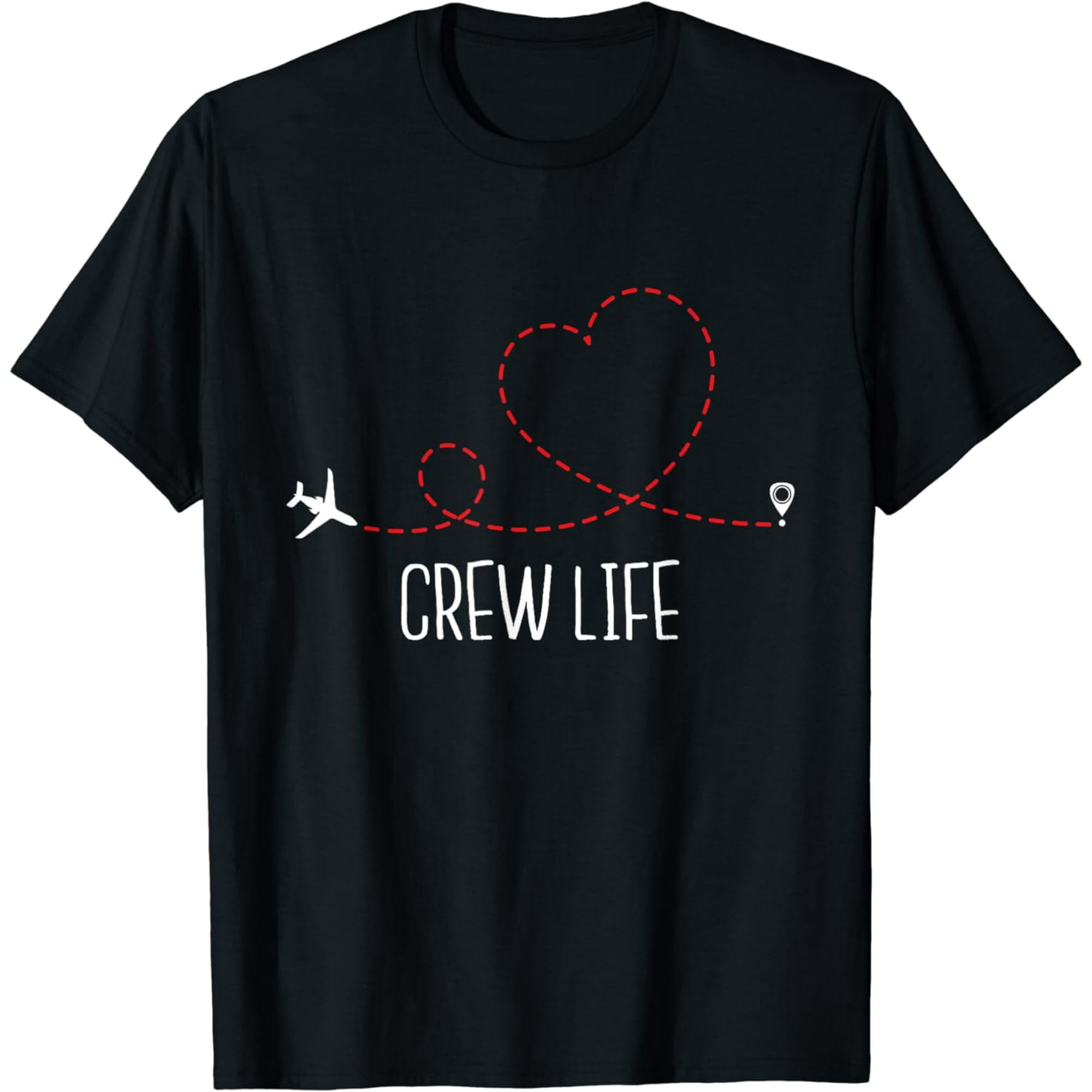 Crew Life - Plane Flight Attendant Stewardess Airplane Pilot T-Shirt ...