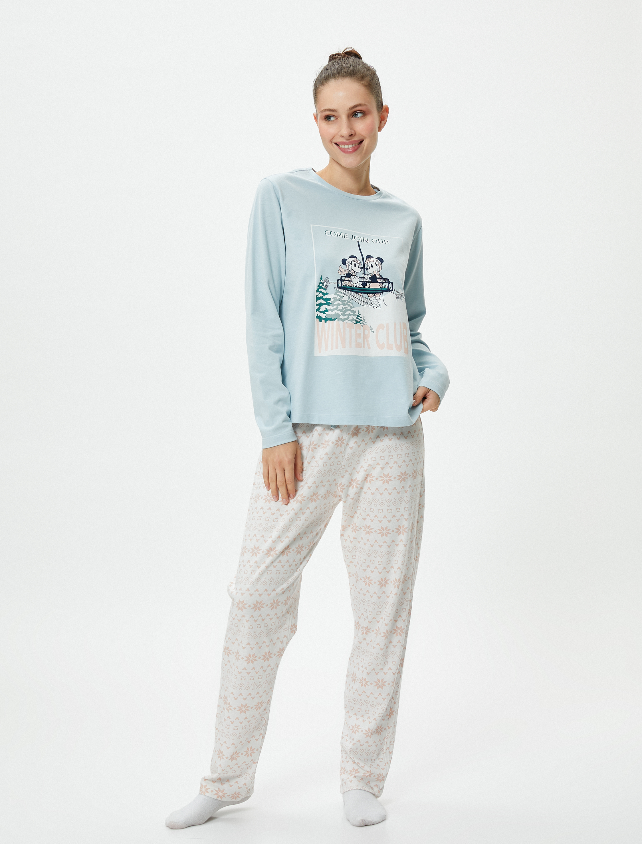 Crew Neck Licensed Long Sleeve Mickey Mouse Pyjama Set - Walmart.com