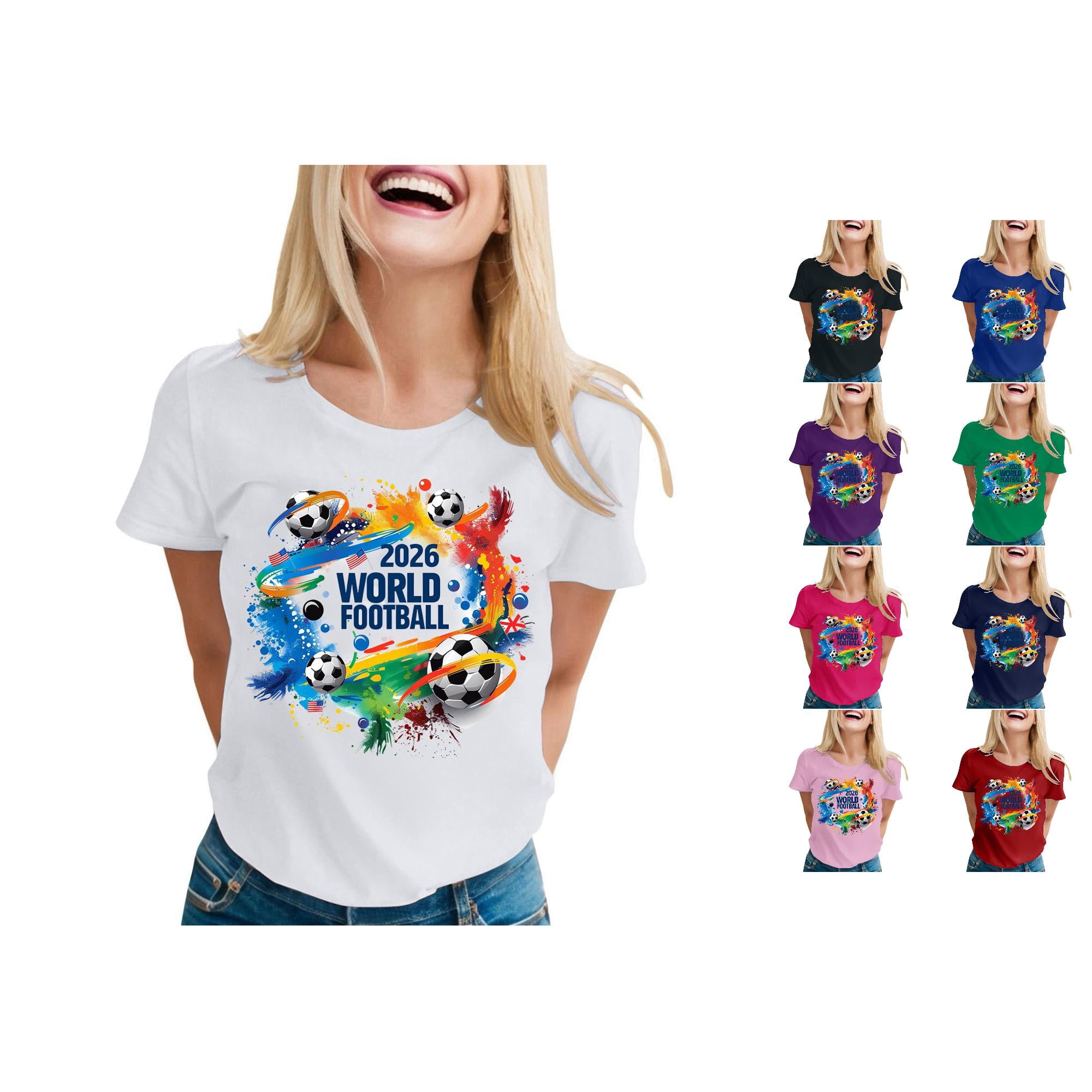 Crew Neck Print Short Sleeve Tee for Everyday Casual Wear Lightweight ...