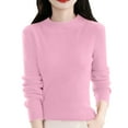 Crew Neck Sweater for Women, Yigetop Women's Pure Color Classic Stripe ...