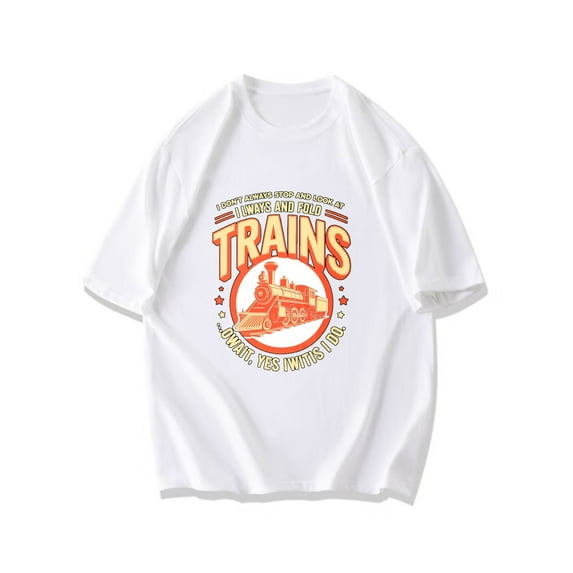 Crew Neck T Shirt Black Train Engine Graphic And Text I Don't Always ...