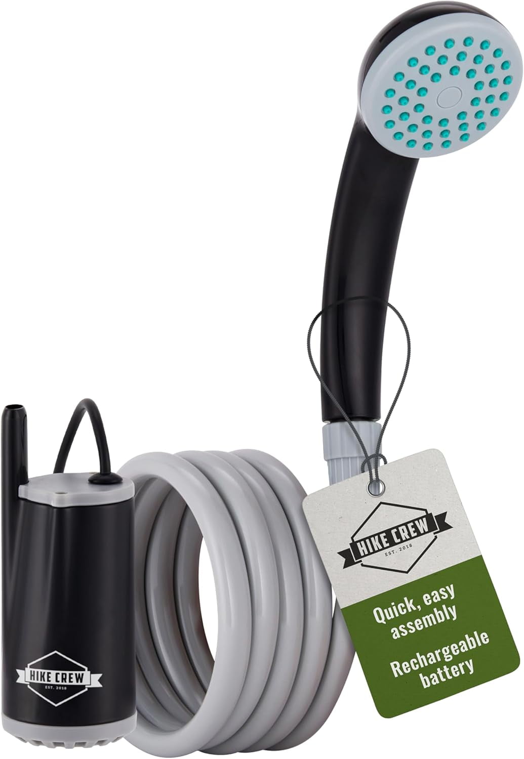 Crew Portable Battery-Operated Shower with LED Light | Outdoor Camping ...