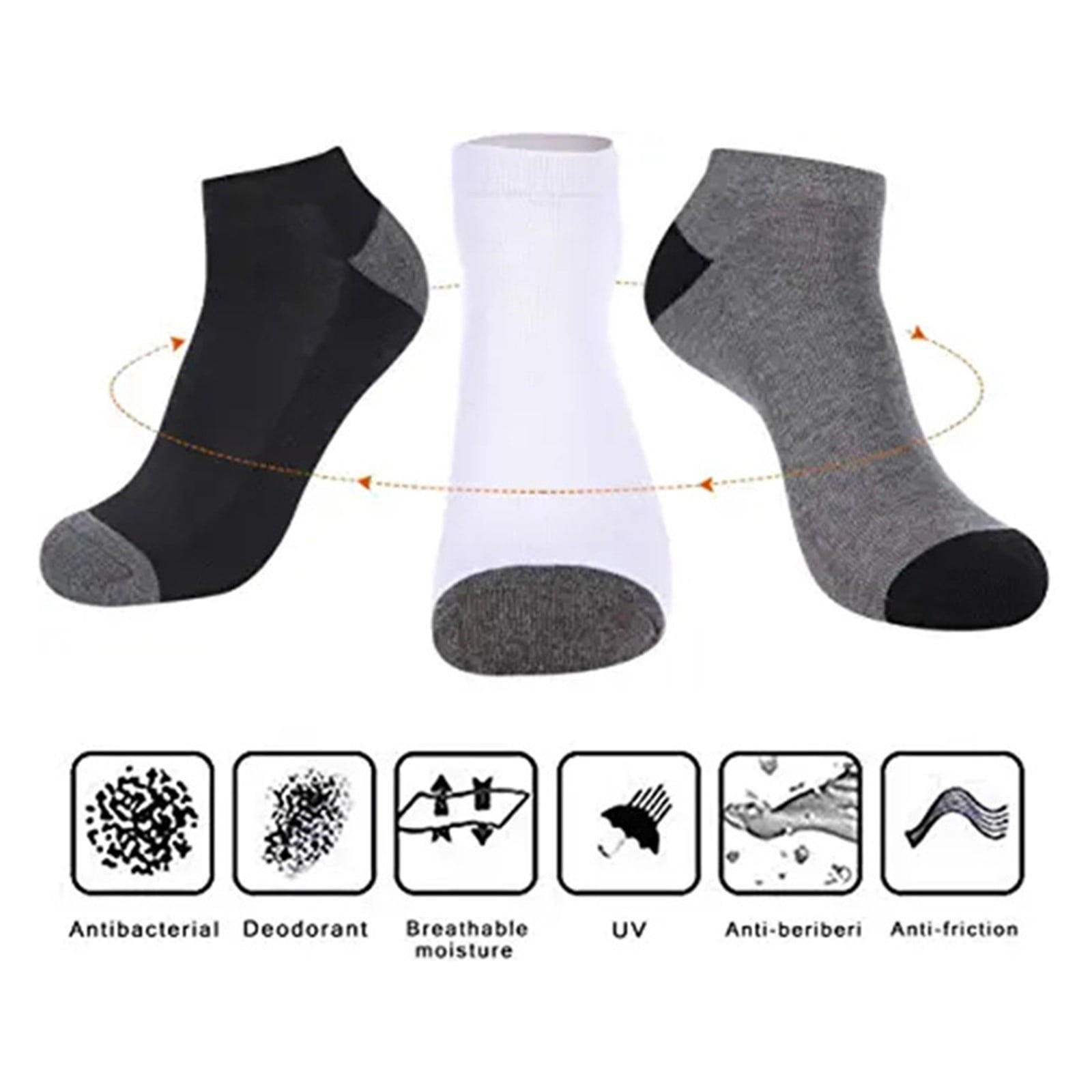 Crew Slouch Socks for Men & Women - Retro Scrunch Short Sock - Soft ...
