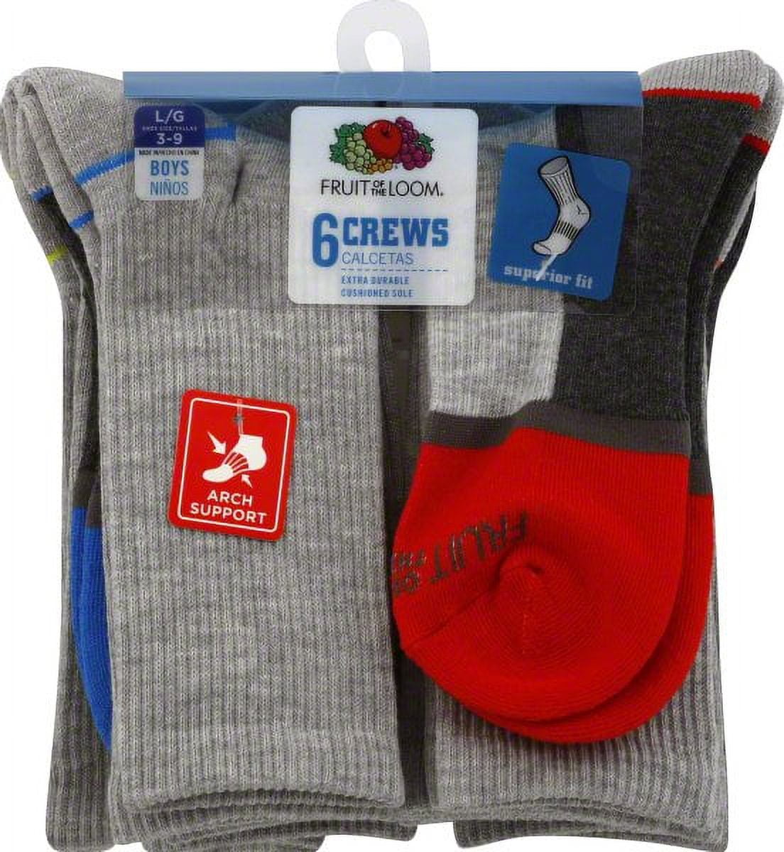 Crew Socks, 6 Pairs (Big Boys) - Walmart.com