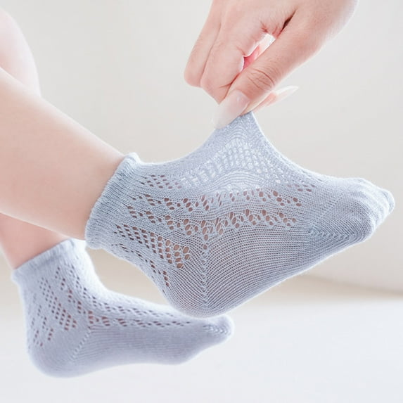 Crew Socks Girls Solid Color Cute Socks Kids Mesh Princess Lace Short ...