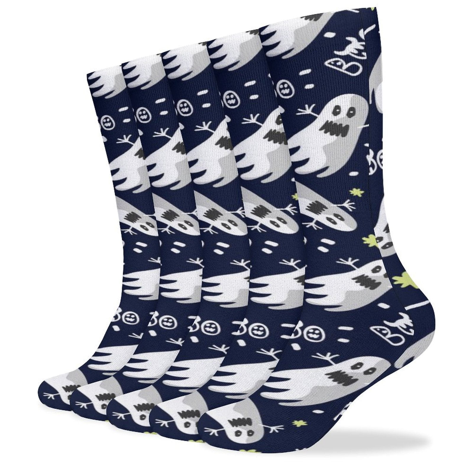 Crew Socks for Women Men - Print_with_good_ghosts_on_a_blue_background ...