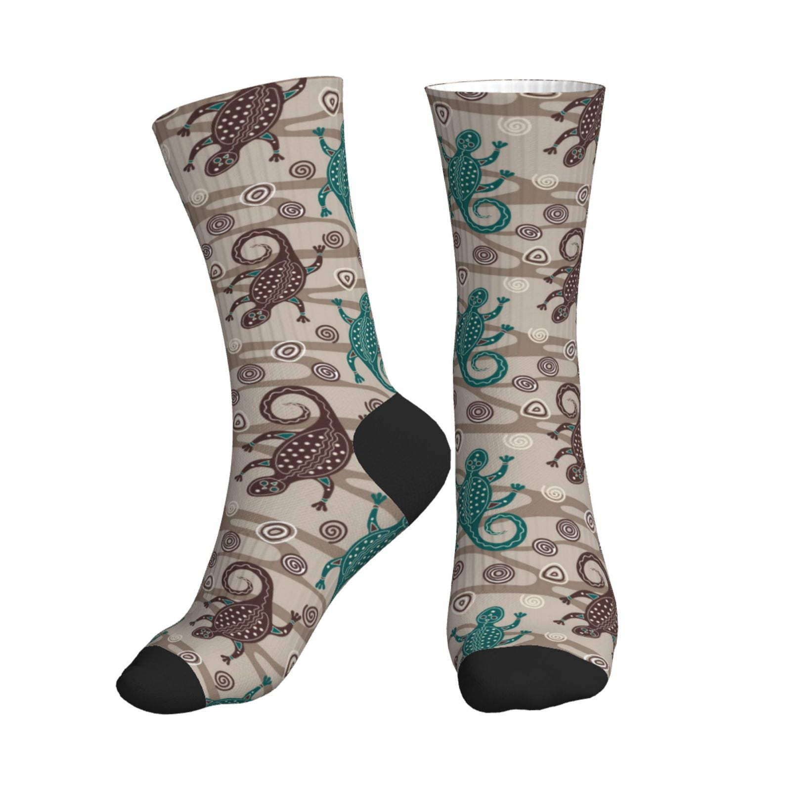 Crew Socks for Women Men - Artsy Cute Gecko Lizard Athletic Running ...