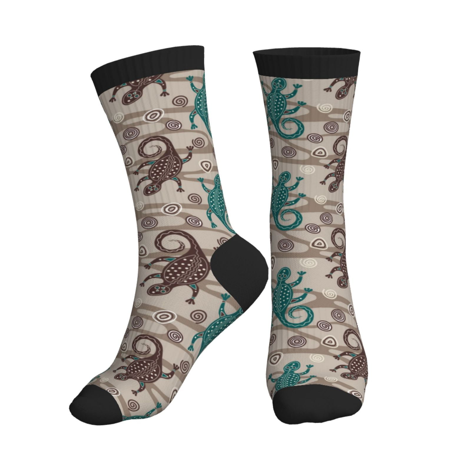 Crew Socks for Women Men, Artsy Cute Gecko Lizard Womens Mens Socks ...