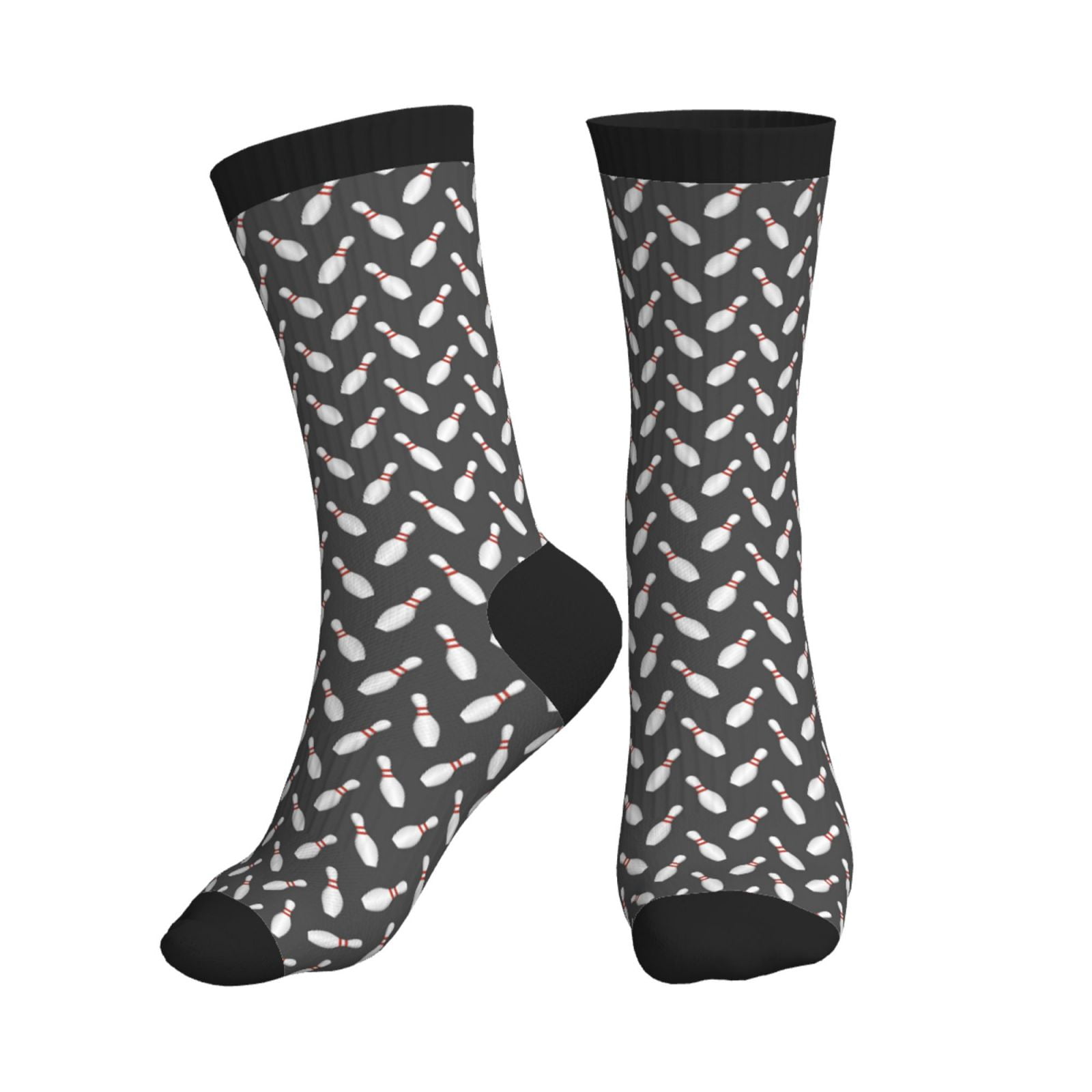 Crew Socks for Women Men Athletic - Bowling Pins Soft Comfort Non-Slip ...
