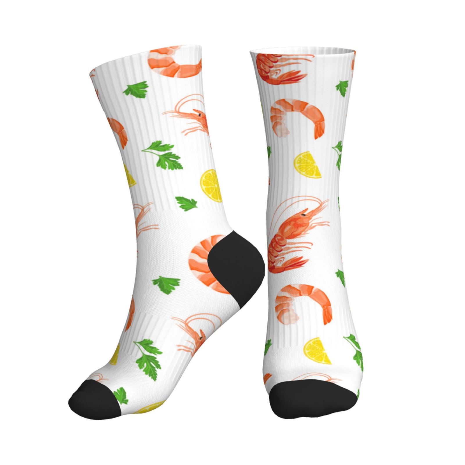 Crew Socks for Women Men, Cilantro Shrimp Lemon Comfort Breathable Crew ...