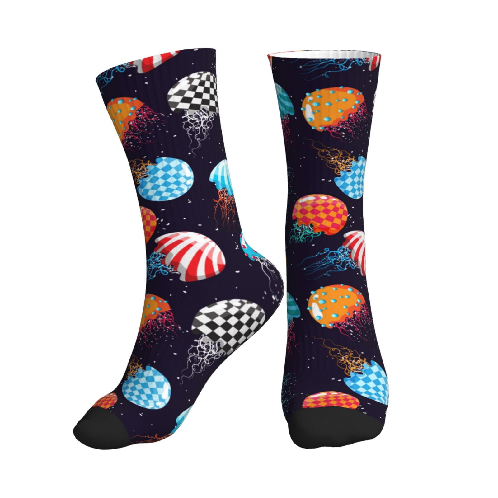 Crew Socks for Women Men Athletic - Colorful Jellyfish Soft Comfort Non ...
