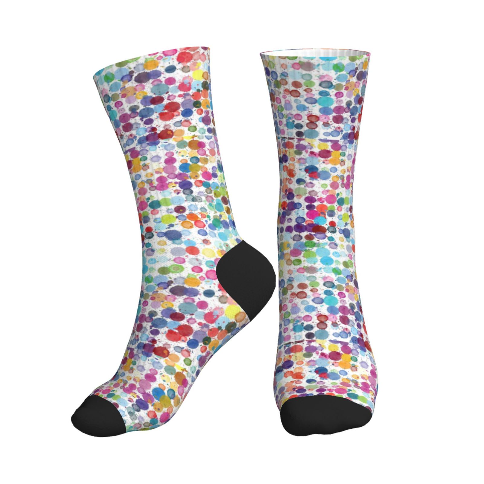 Crew Socks for Women Men Athletic - Colorful Watercolor Dots Soft ...