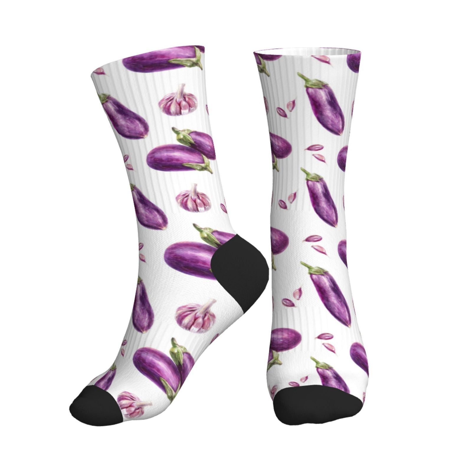 Crew Socks for Women Men Athletic - Eggplant garlic Soft Comfort Non ...