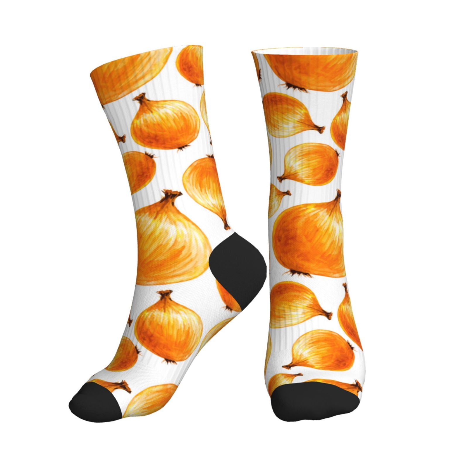 Crew Socks for Women Men Athletic - Onion Pattern orange Soft Comfort ...