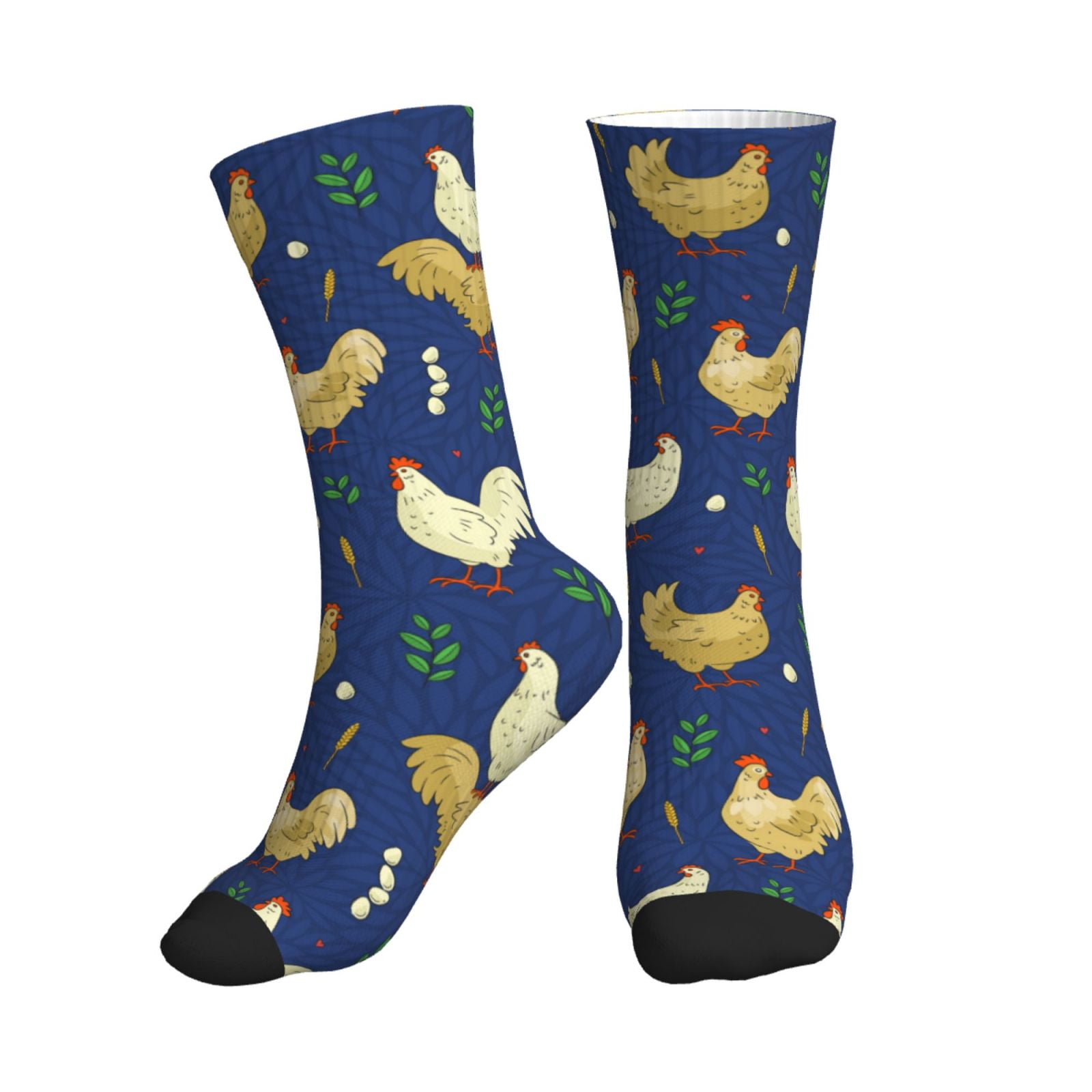 Crew Socks for Women Men Athletic - Striking Cute Chicken Blue Soft ...