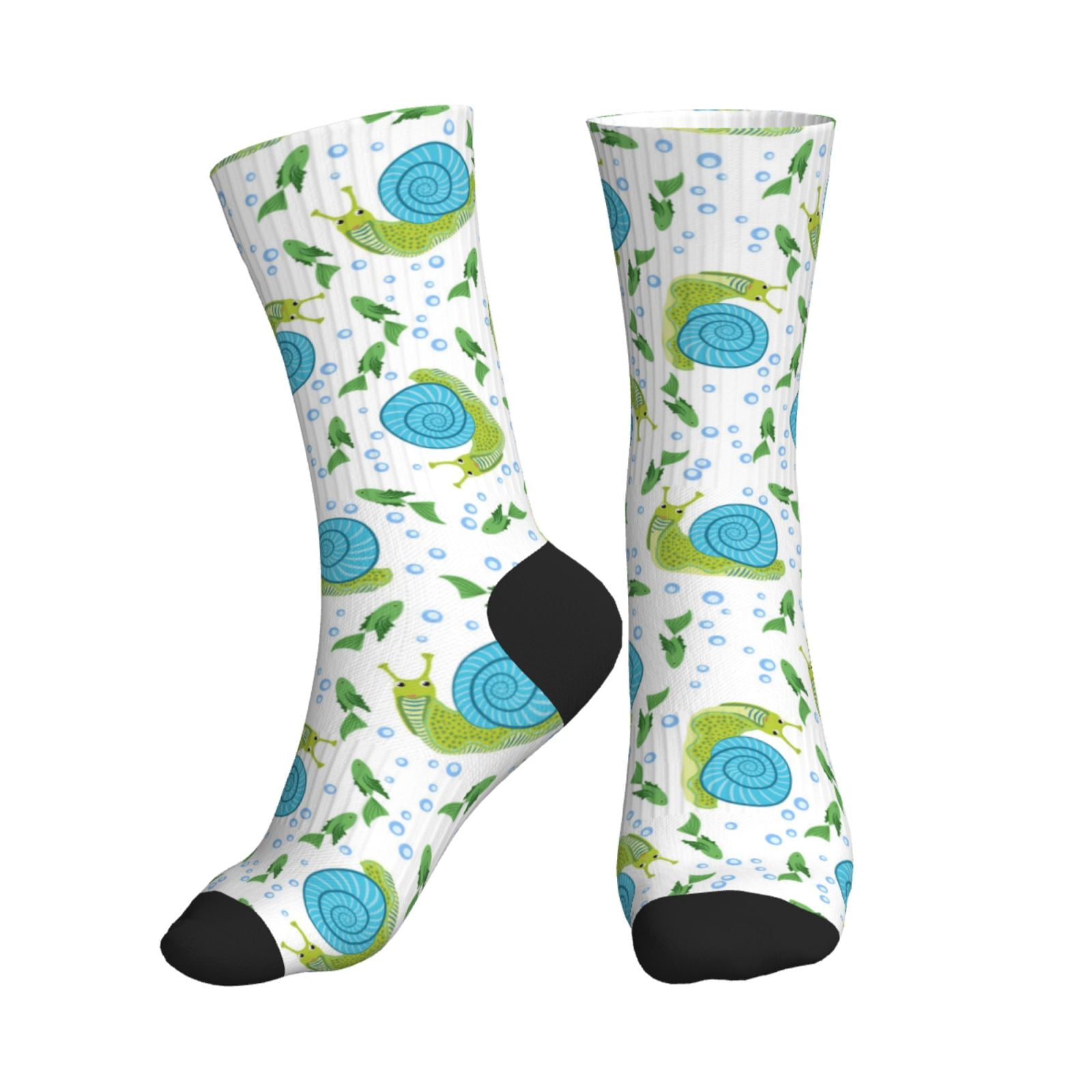 Crew Socks for Women Men - Blue Green Slug Fish Athletic Running Socks ...