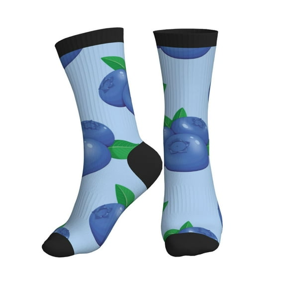 Crew Socks for Women Men - Blueberry Print blue Athletic Running Socks ...