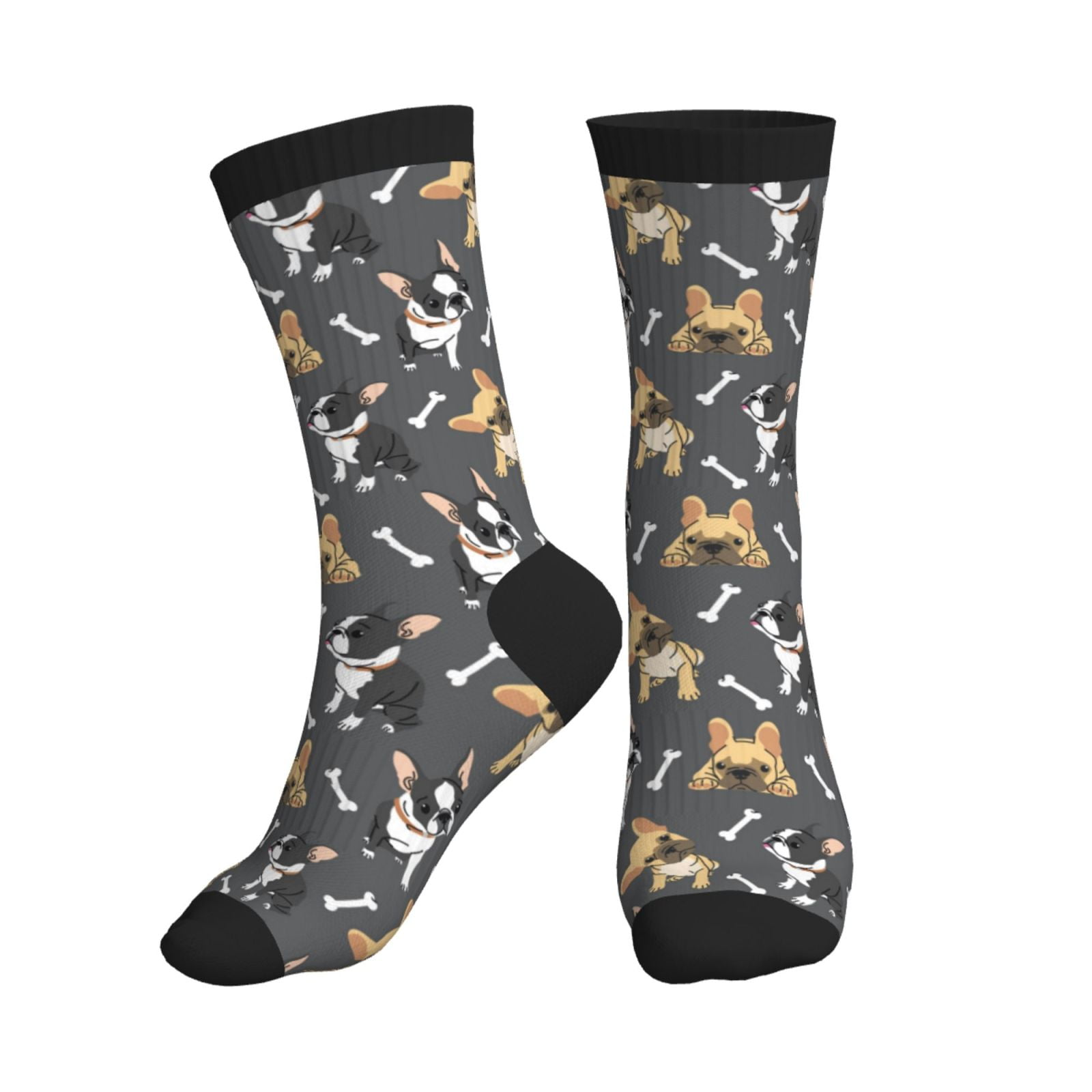 Crew Socks for Women Men, Bulldog print Moisture Running Athletic ...