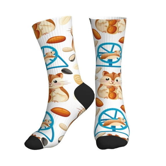 Crew Socks for Women Men - Cartoon Cute Hamster Nut Peanut Athletic ...