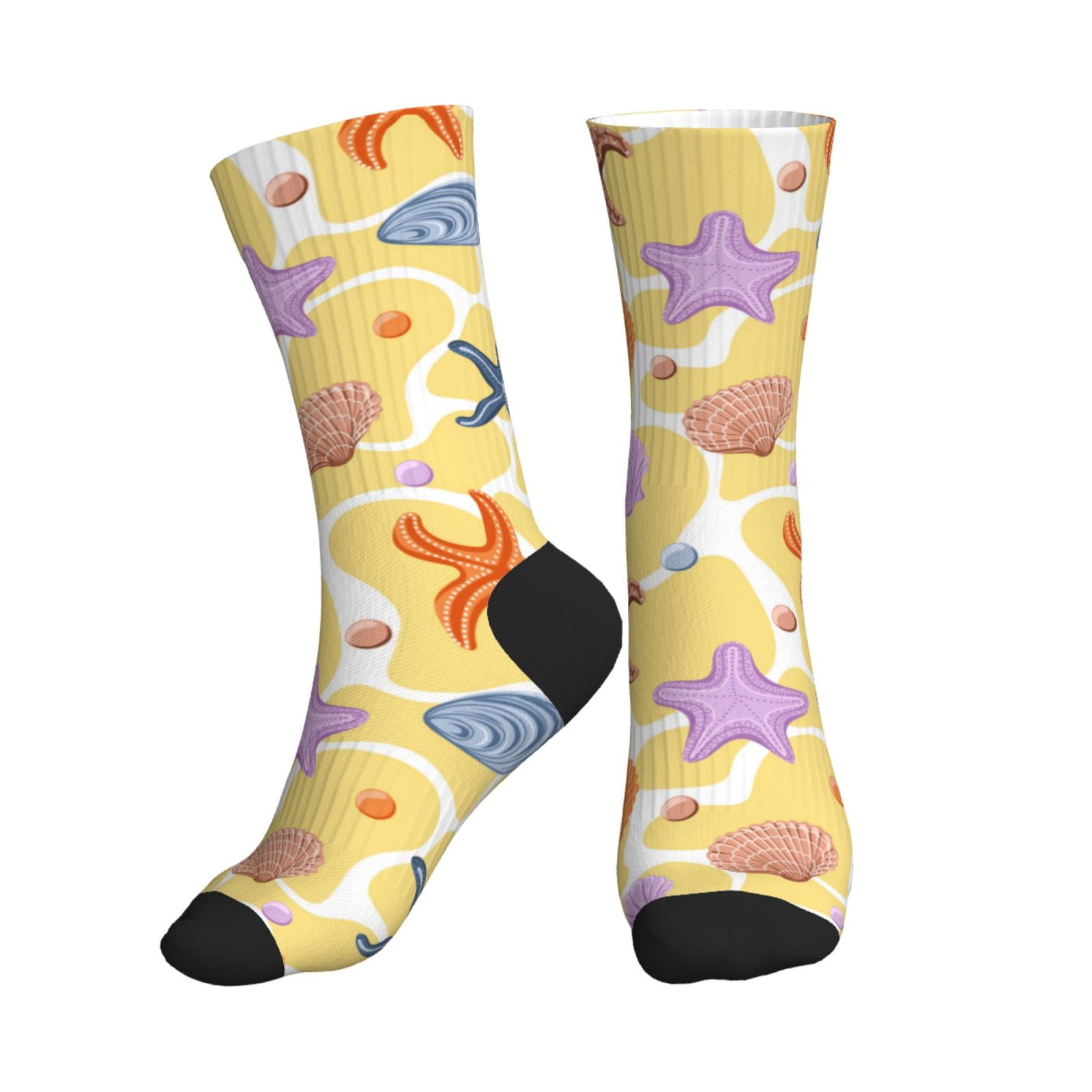 Crew Socks for Women Men, Cartoon Shell Starfish Womens Mens Socks ...