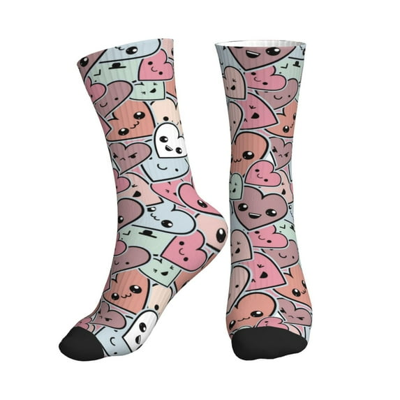 Crew Socks for Women Men - Cartoon hearts Athletic Running Socks ...