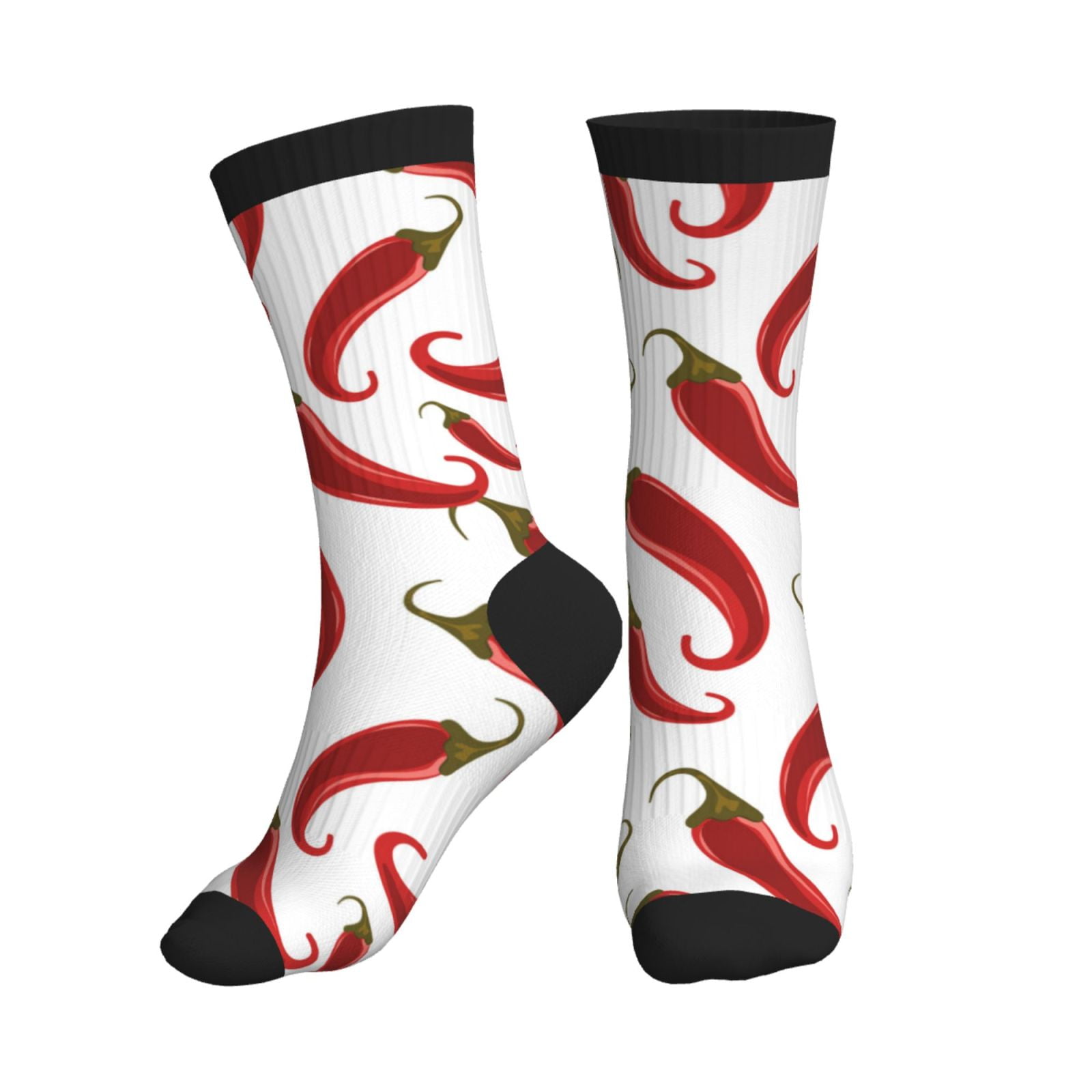 Crew Socks for Women Men - Chili Pepper red Athletic Running Socks ...