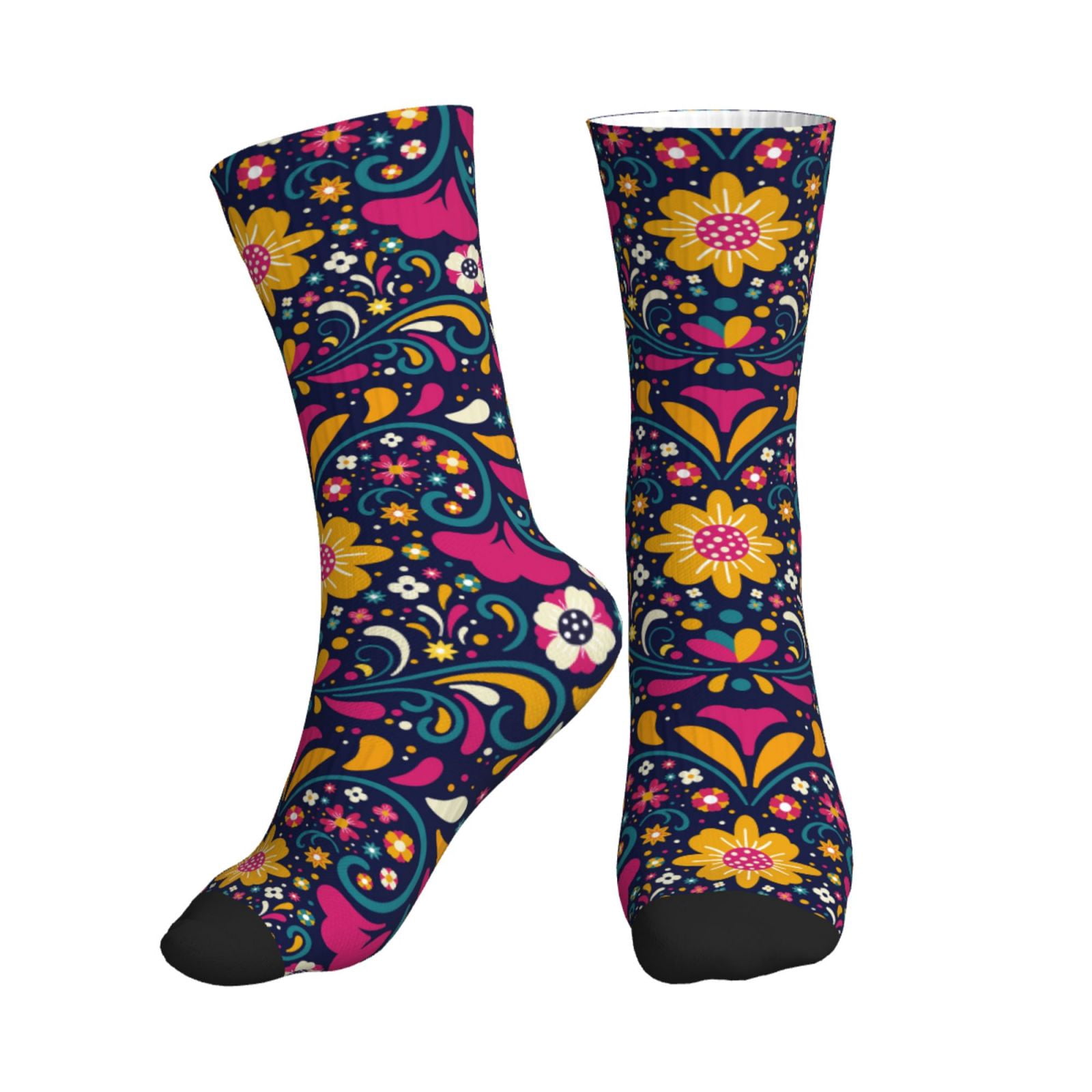 Crew Socks for Women Men Cinco De Mayo Floral Athletic Calf Socks ...