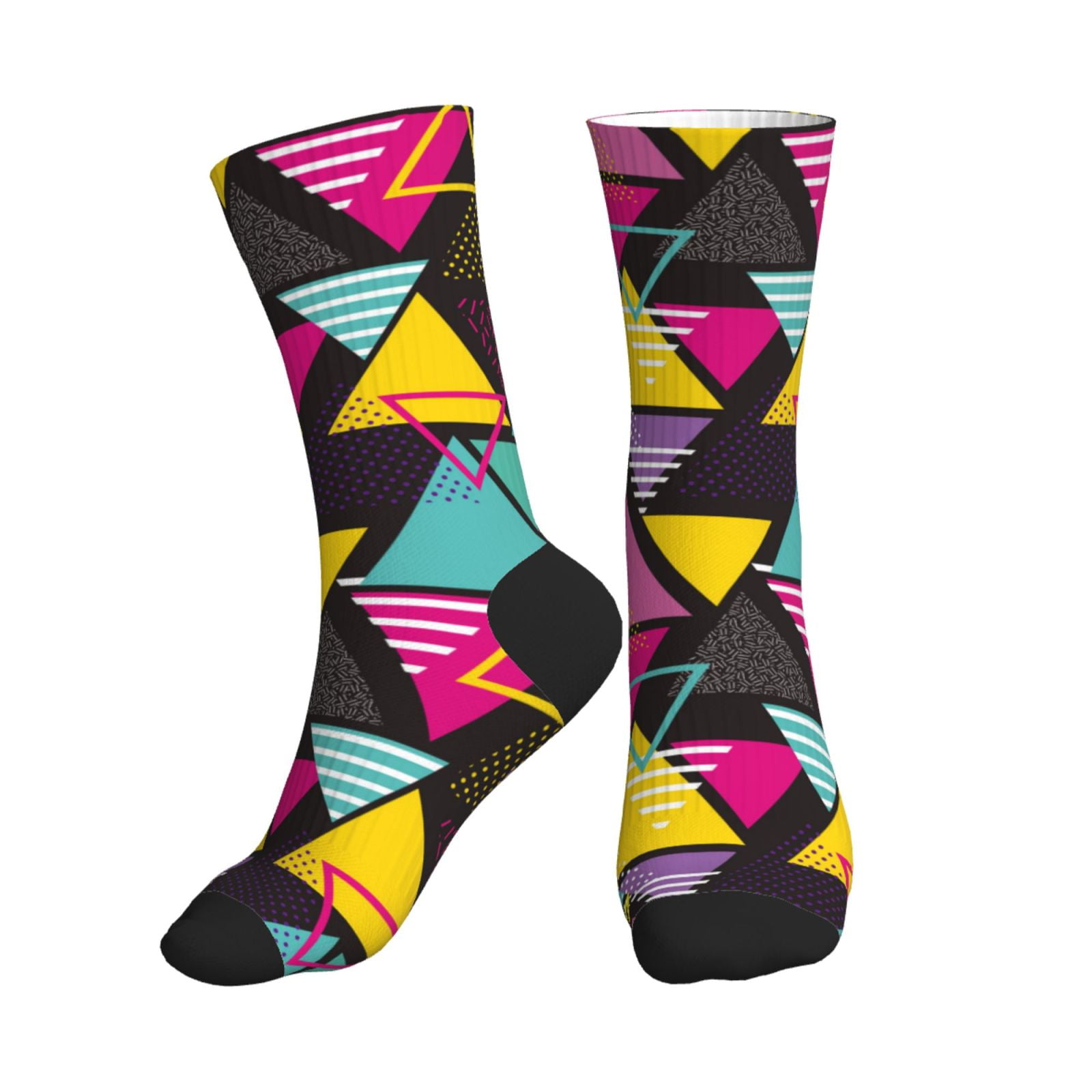 Crew Socks for Women Men - Classic Colorful Triangle Athletic Running ...