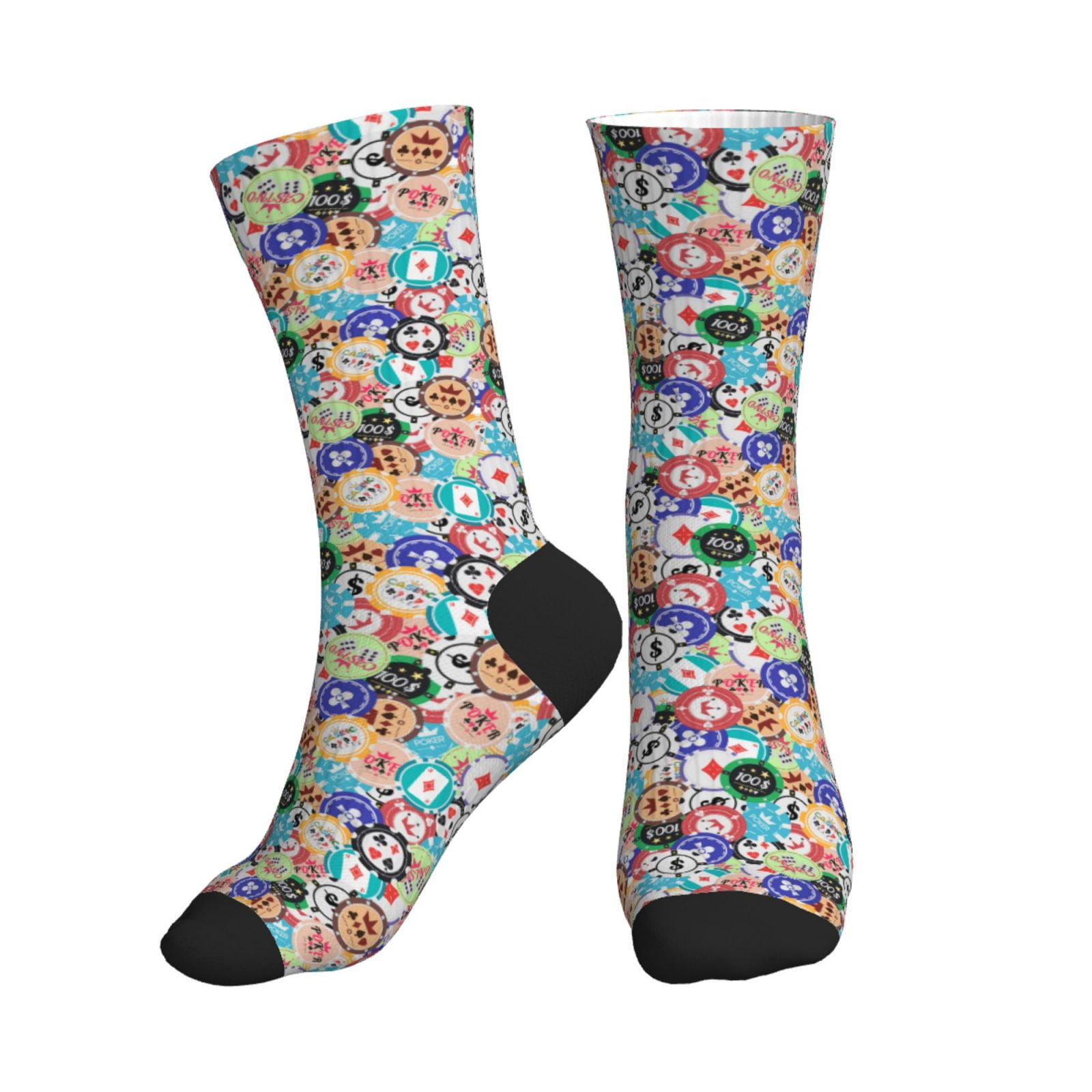 Crew Socks for Women Men, Colored Casino Chips Moisture Running ...