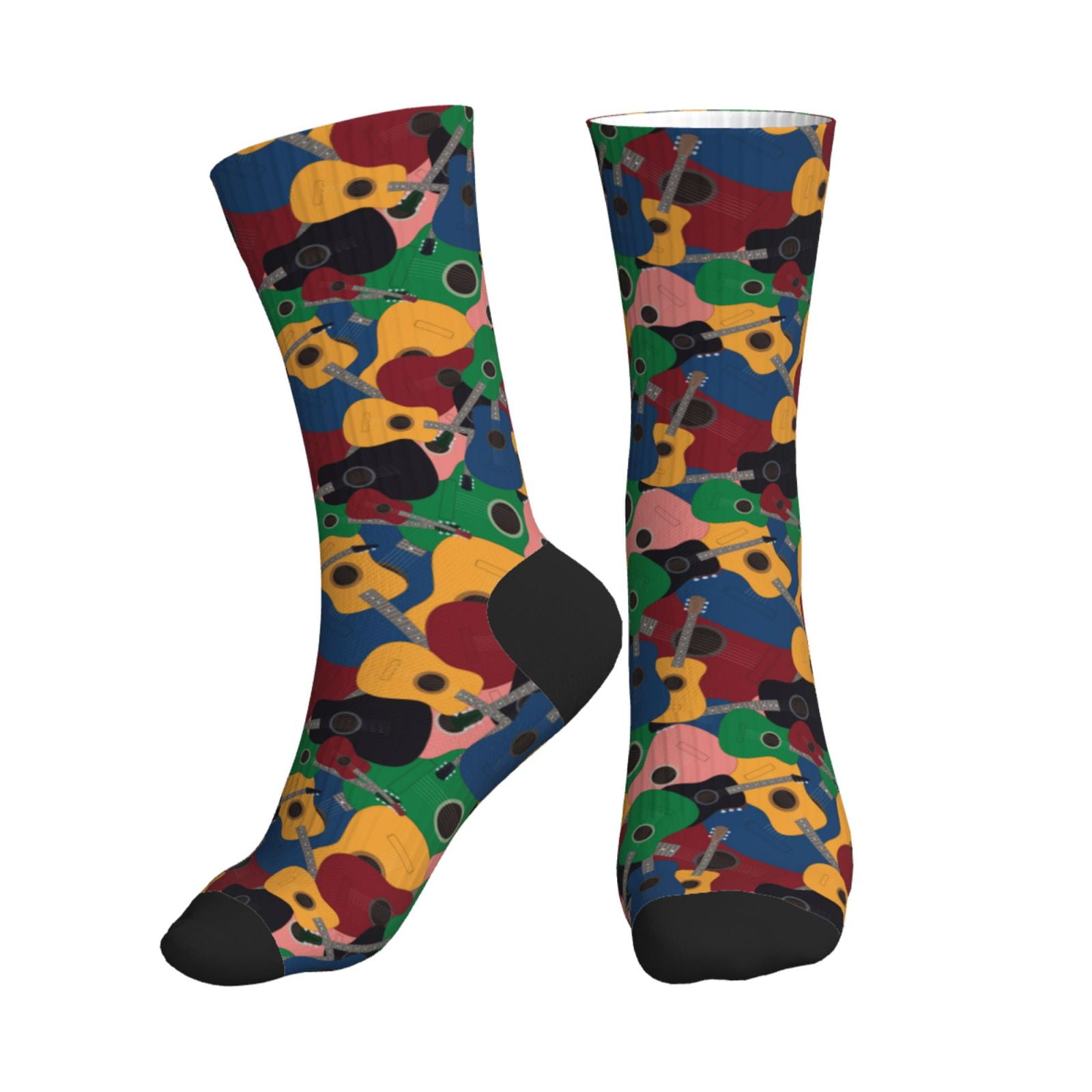 Crew Socks for Women Men Colored Guitars Athletic Calf Socks ...