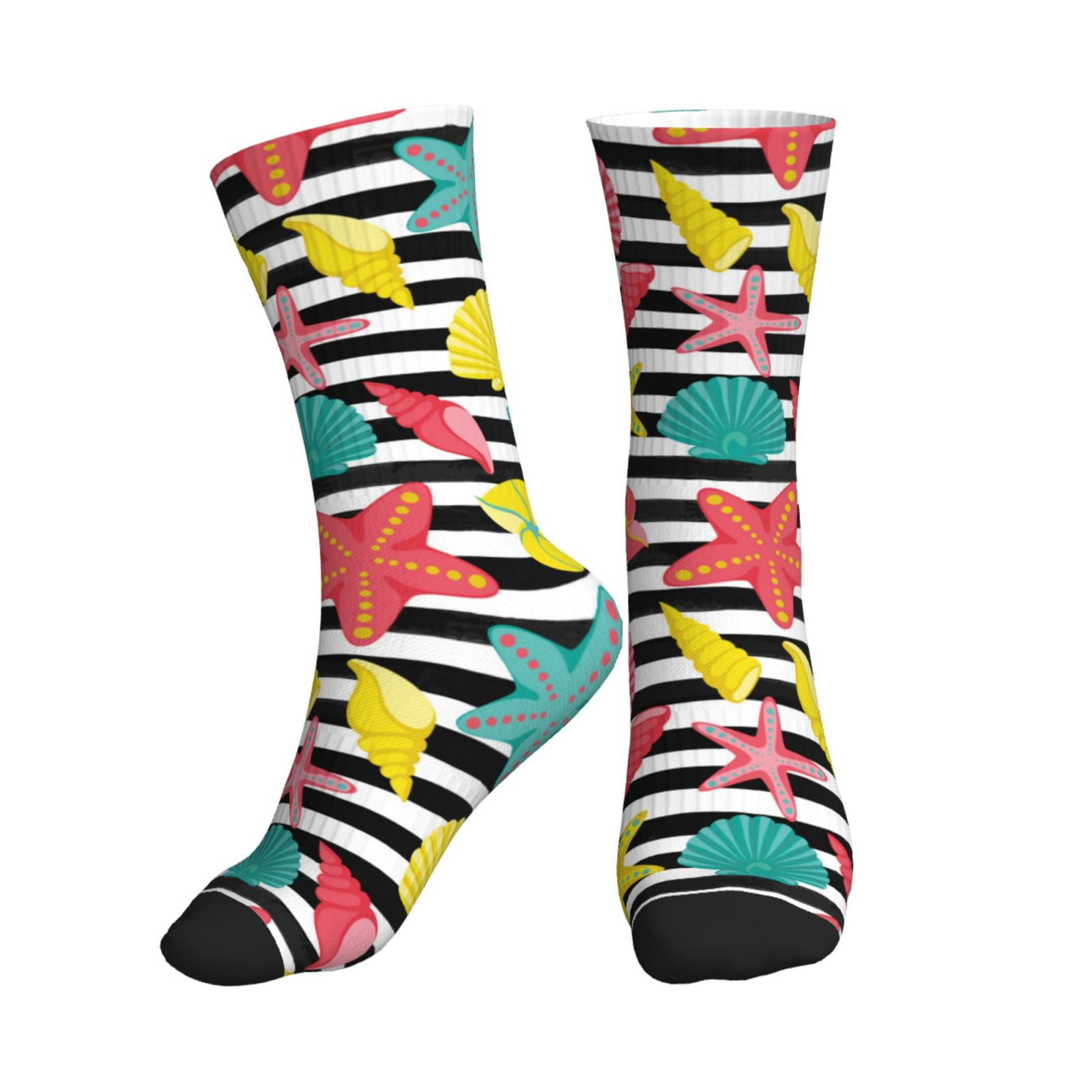 Crew Socks for Women Men - Colorful Sea Shell Athletic Running Socks ...