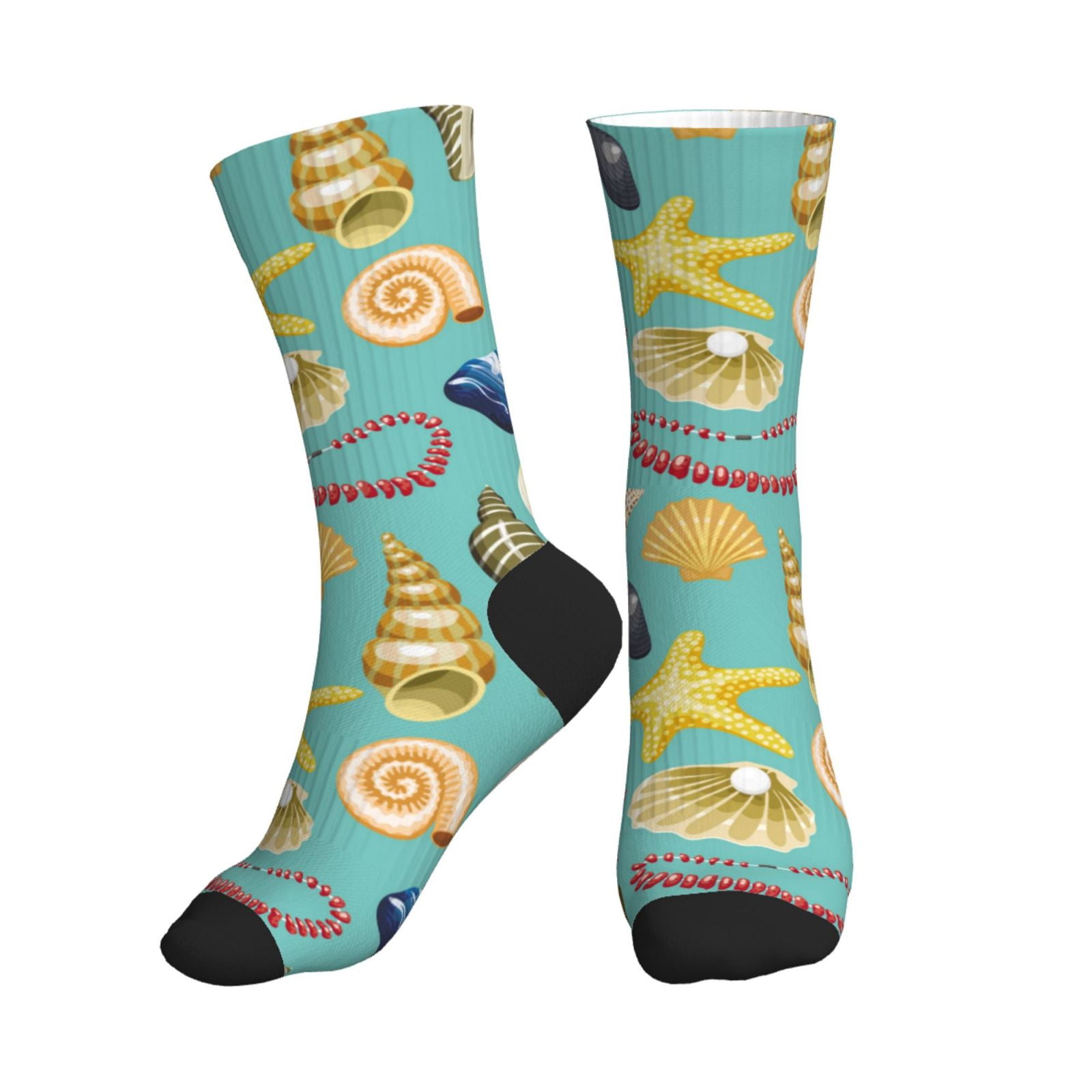 Crew Socks for Women Men, Conch Shells Print No.9020 Womens Mens Socks ...