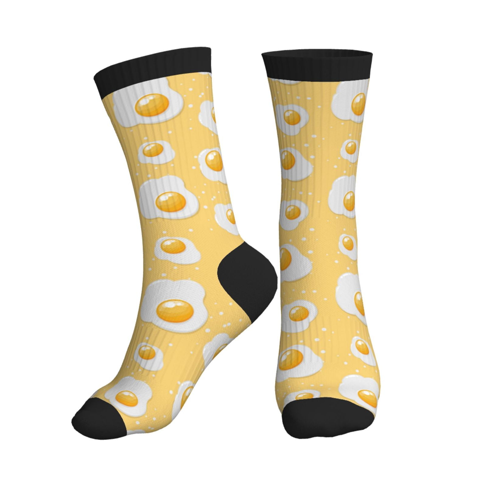 Crew Socks for Women Men - Cute Fried Egg Yellow Athletic Running Socks ...