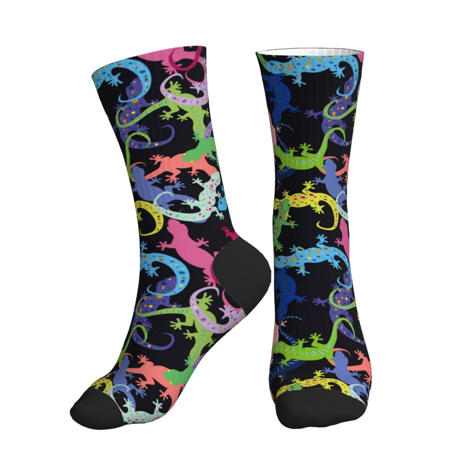 Crew Socks for Women Men, Cute Gecko Lizard Green Colorful Moisture ...