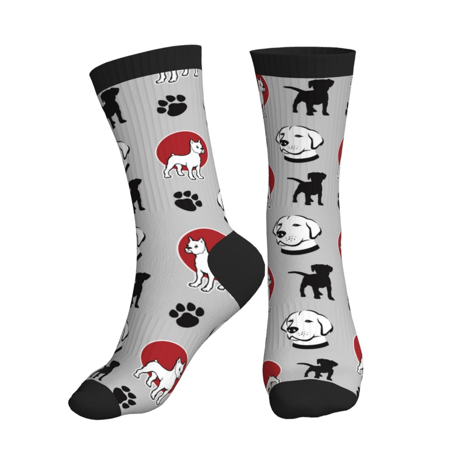 Crew Socks for Women Men, Cute Silhouette Dog Moisture Running Athletic ...