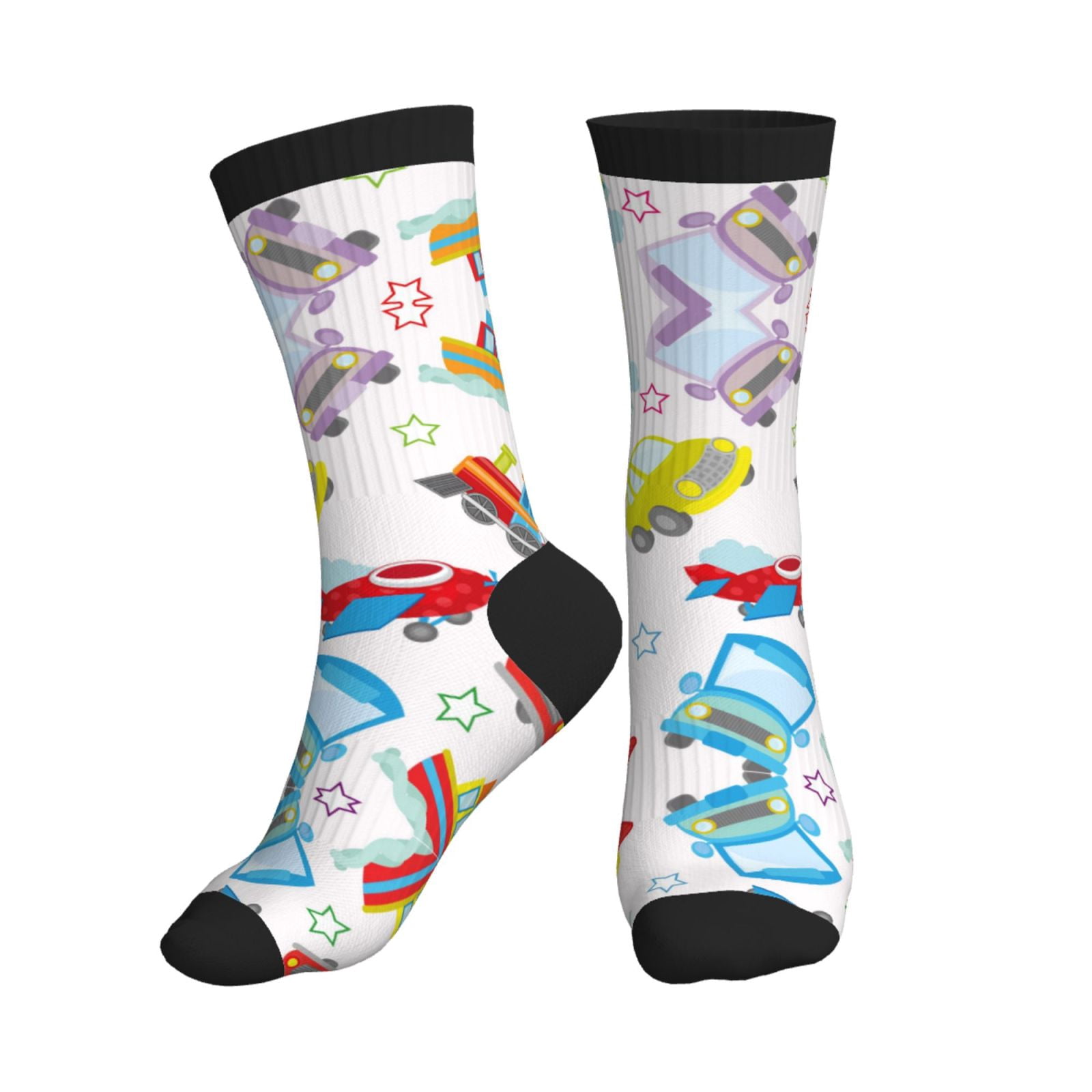 Crew Socks for Women Men Cute Transport Athletic Calf Socks ...