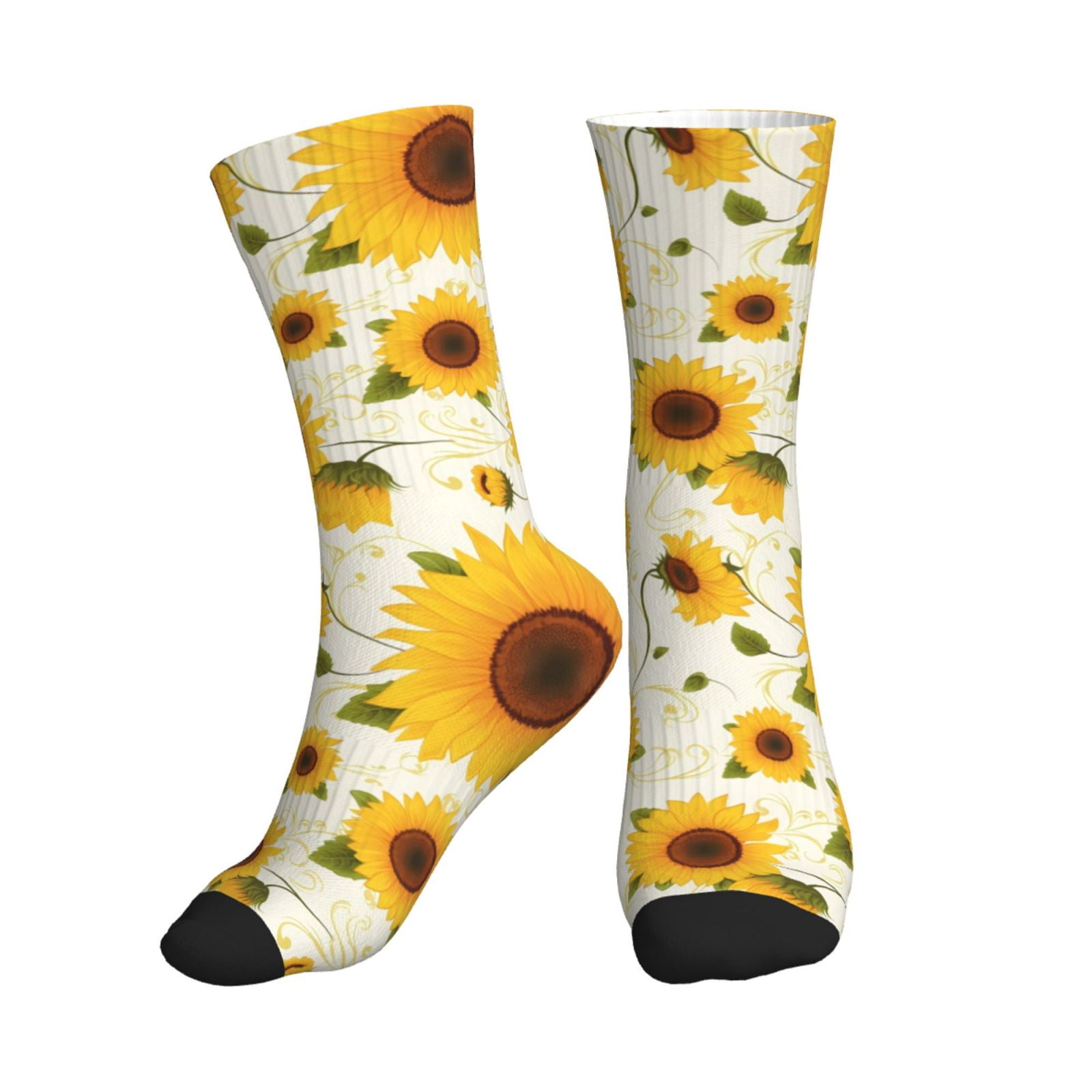 Crew Socks for Women Men, European-style Pattern Sunflower A Moisture ...